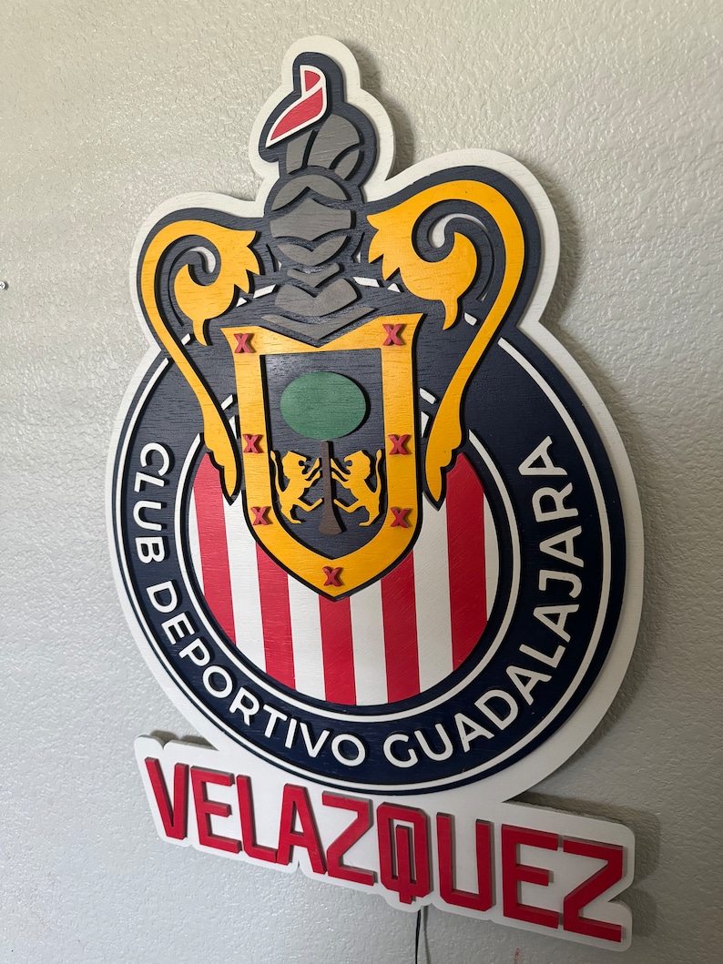 Chivas De Guadalajara Handcrafted Wood Logo. Add a Name And/or LED ...
