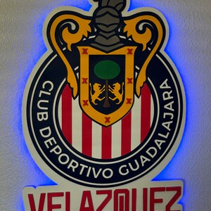 Chivas De Guadalajara Handcrafted Wood Logo. Add a Name And/or LED ...