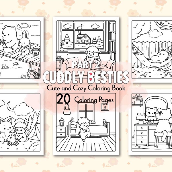 Cute Colouring Book - Etsy UK