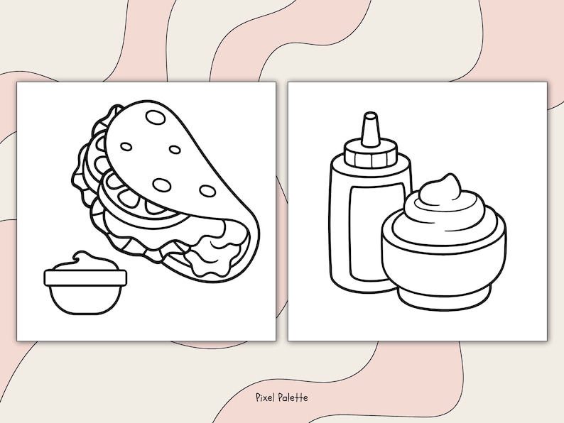 Food & Drink Coloring Pages Bold and Easy Coloring Book - Etsy