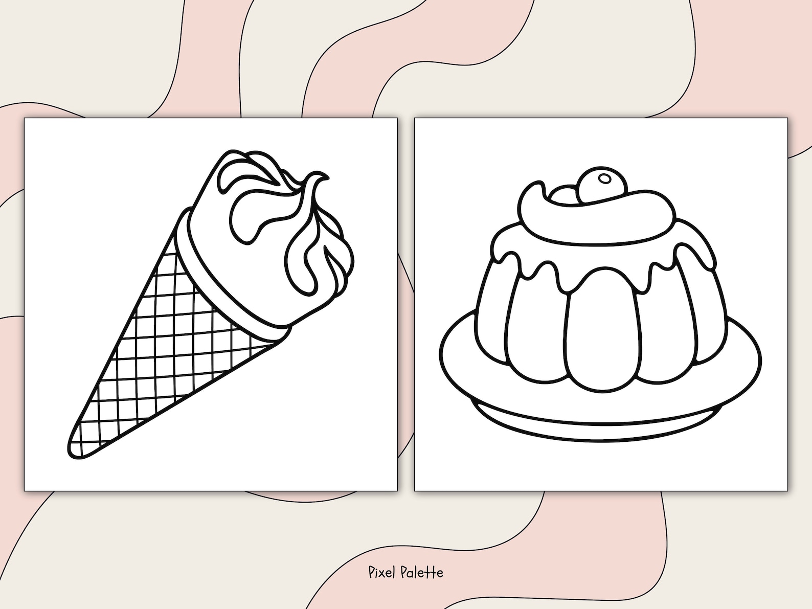 Food & Drink Coloring Pages | Bold and Easy Coloring Book - Etsy
