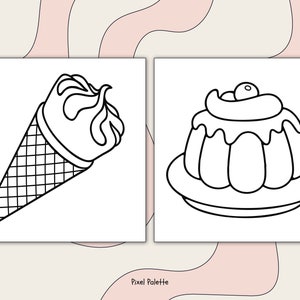 Food & Drink Coloring Pages | Bold and Easy Coloring Book - Etsy