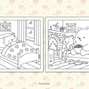 Cuddly Besties | Cute and Cozy Coloring Book - Etsy