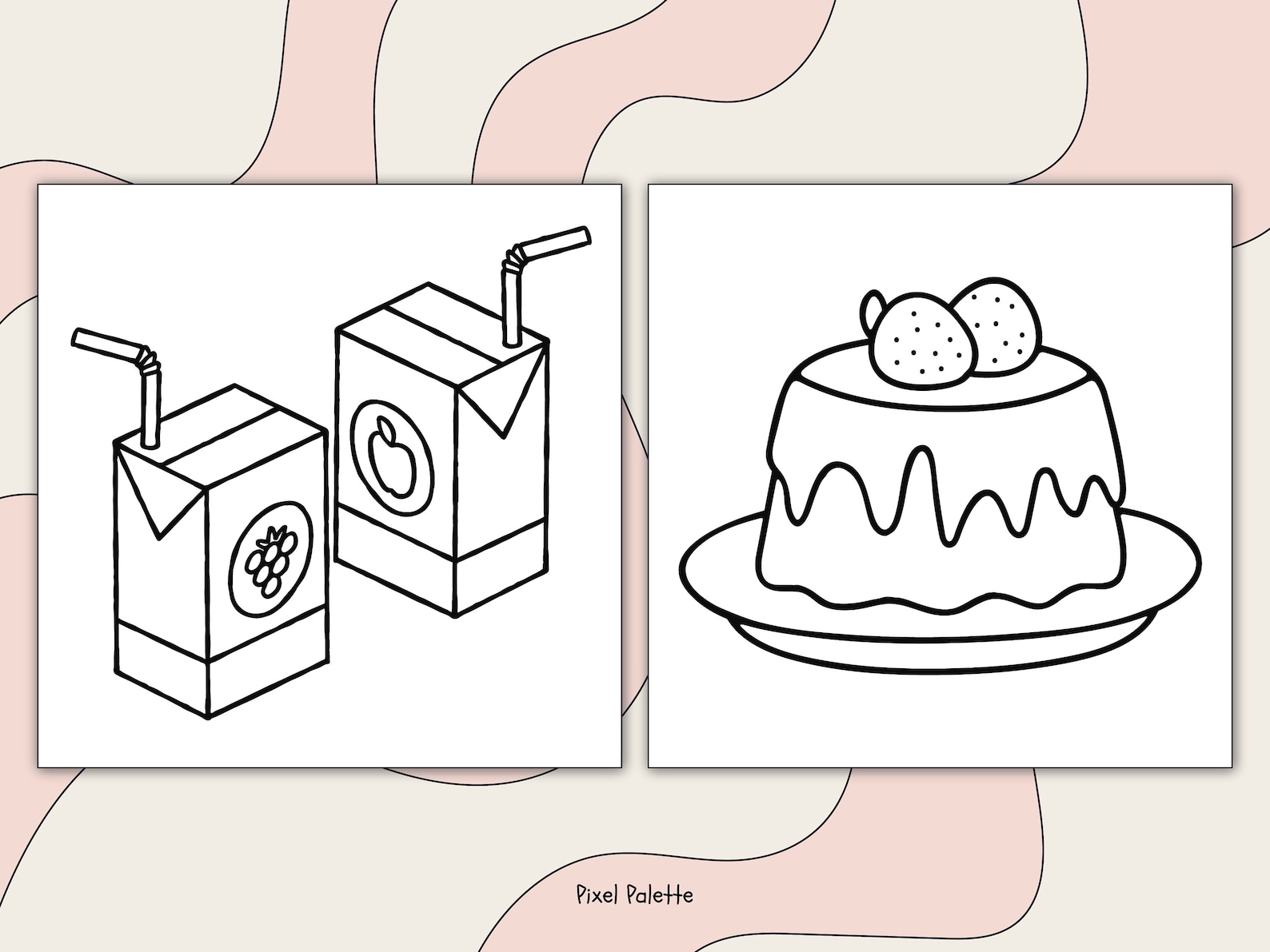 Food & Drink Coloring Pages | Bold and Easy Coloring Book - Etsy