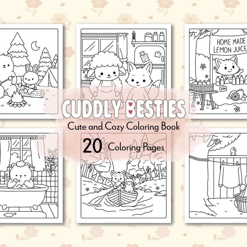 Fuzzy Hygge Coloring Book - Etsy
