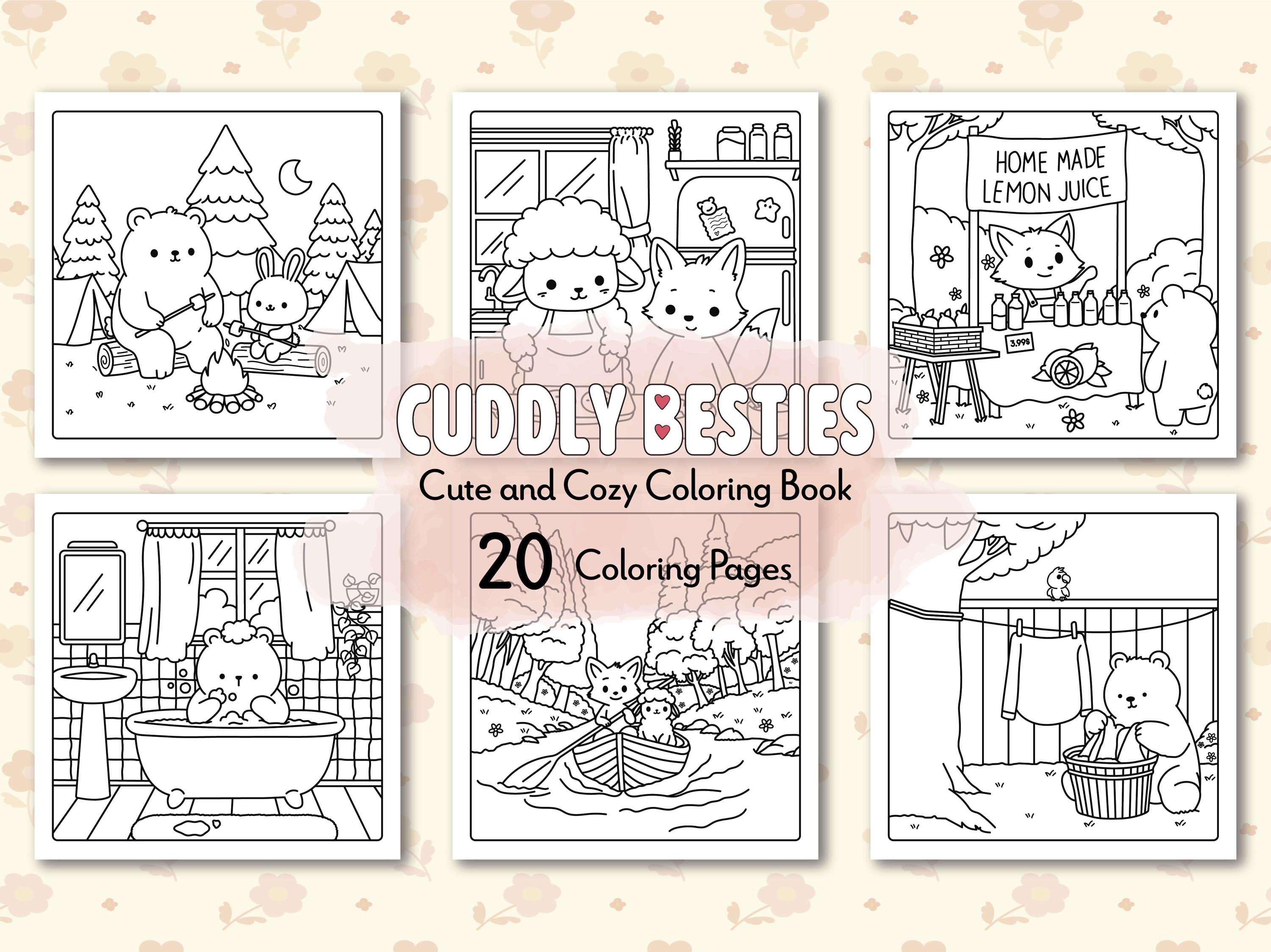 Cuddly Besties | Cute and Cozy Coloring Book - Etsy