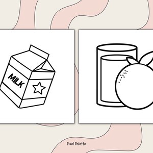 Food & Drink Coloring Pages | Bold and Easy Coloring Book - Etsy