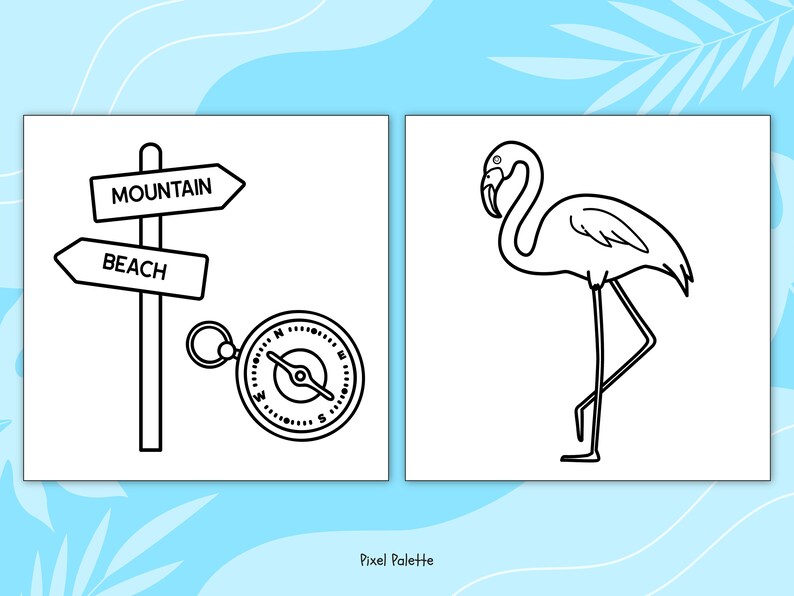 Cute Summer Coloring Pages | Bold and Easy Coloring Book - Etsy