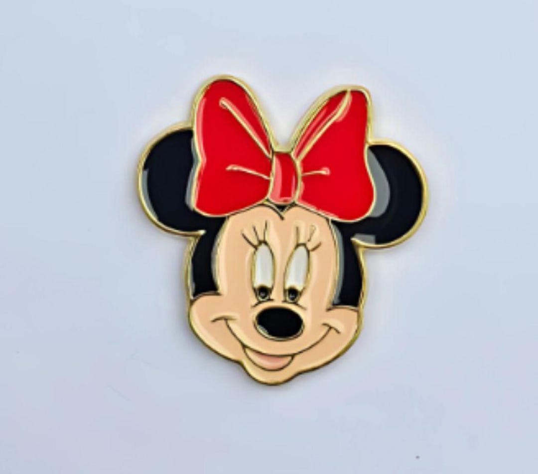 So Cute Gold Toned Minnie Mouse Smiling Face High Quality Metal Enamel ...