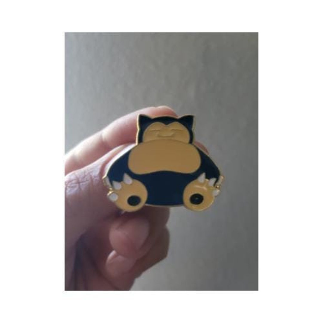 Super Cute Pokemon Snorlax Gold Toned Metal Enamel Pin for Fans and ...