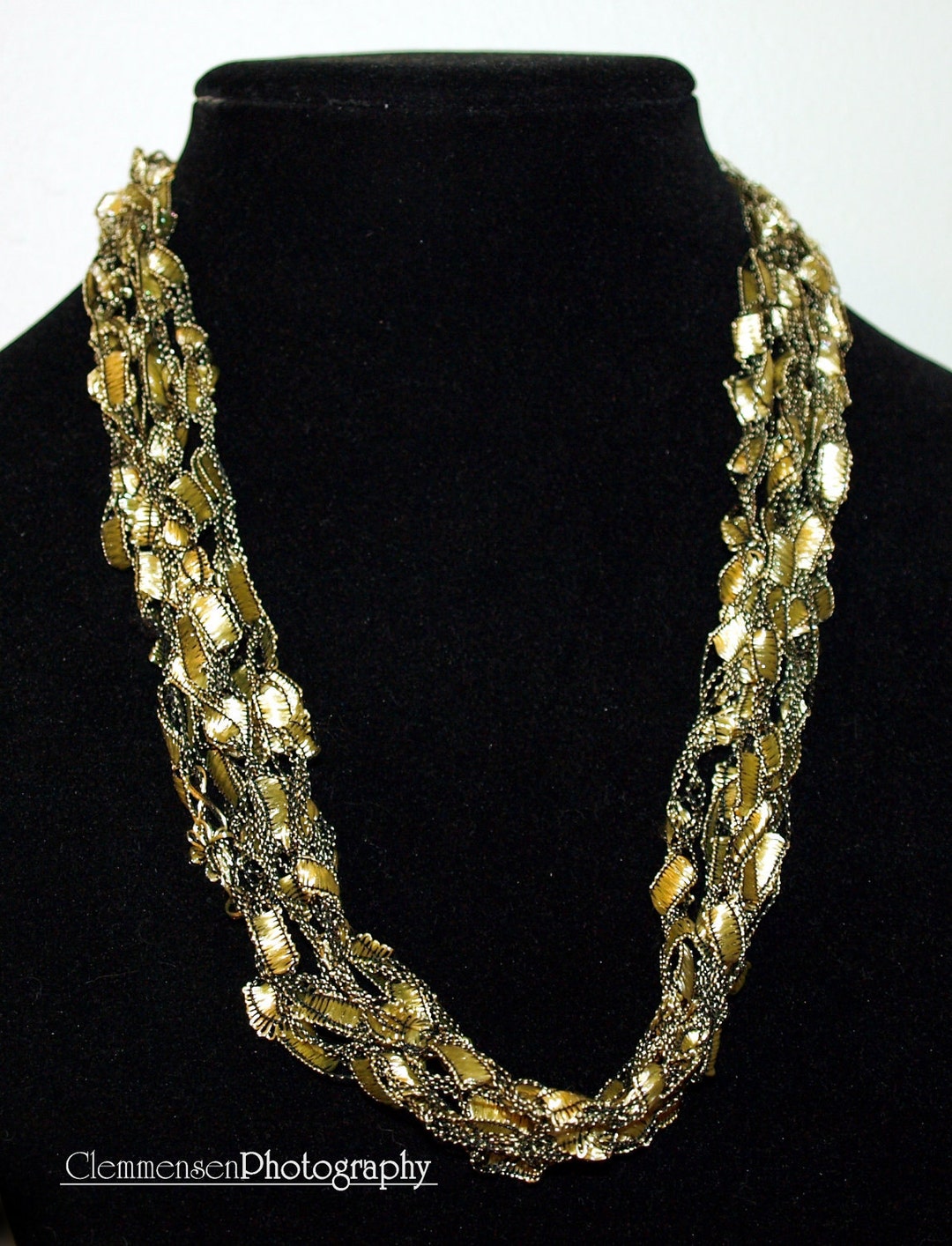 Gold Ladder Trellis Ribbon Necklace - Etsy