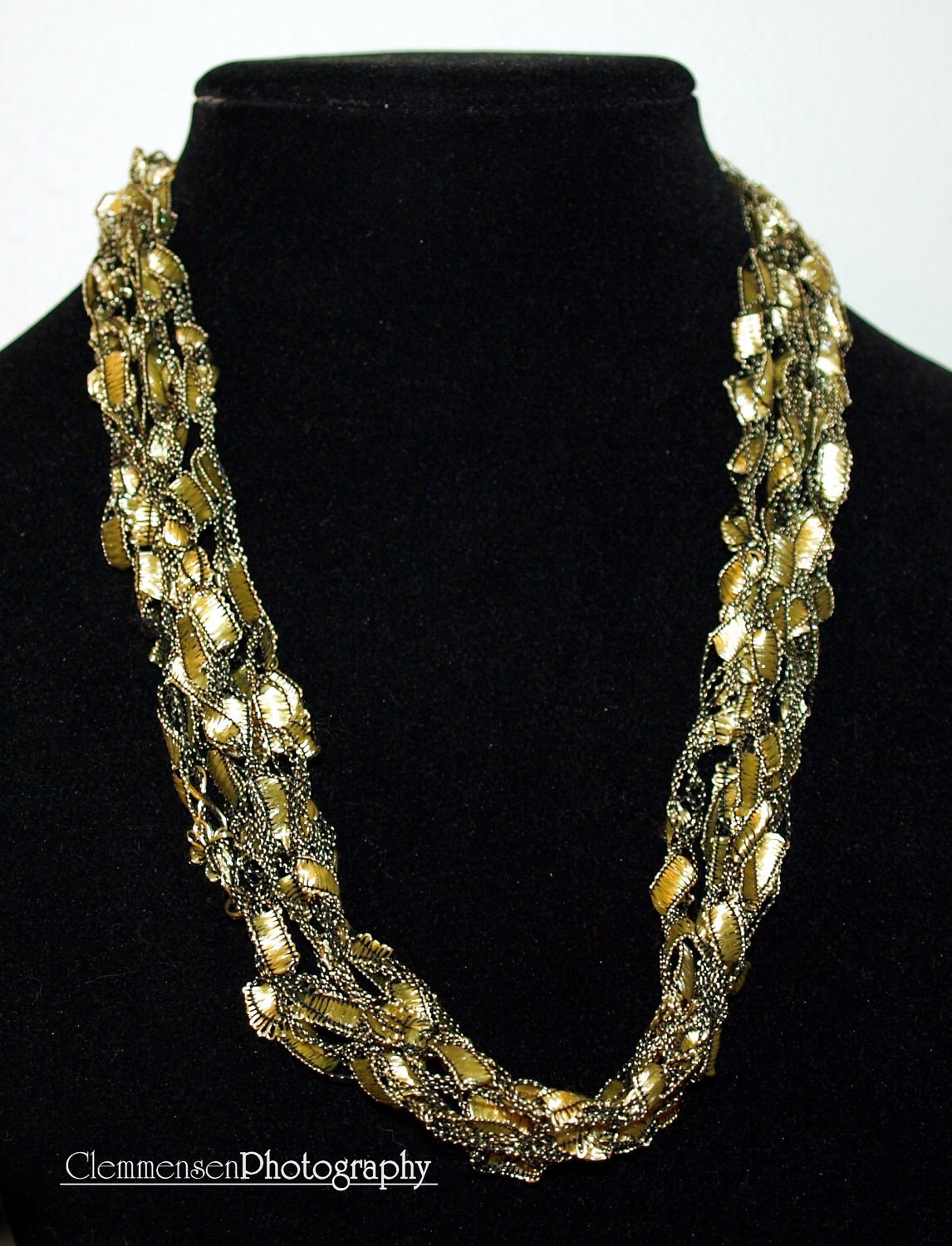 Gold Ladder Trellis Ribbon Necklace - Etsy