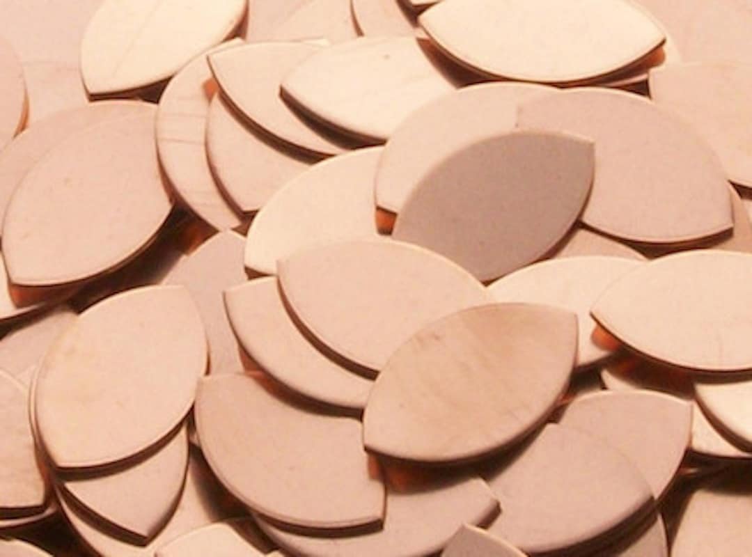 Copper Football / Eye / Leaf / Rugby Ball Shape - 3/4" X 1 1/4" - Qty 5 ...