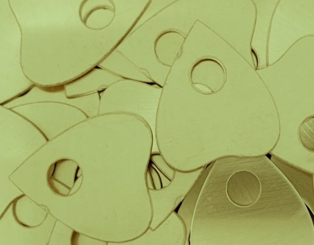 Brass Planchette - 1 1/4" X 1 1/2" - Qty 3 , Ouija Board Guide, Upside ...