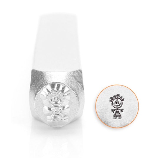 Abby / Girl / Daughter Stick Figure Design Stamp Metal Stamp - Etsy