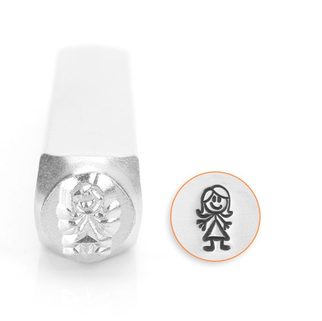 Auntie / Aunt Stick Figure Design Stamp, Metal Stamp, 7mm, Carbon Steel ...