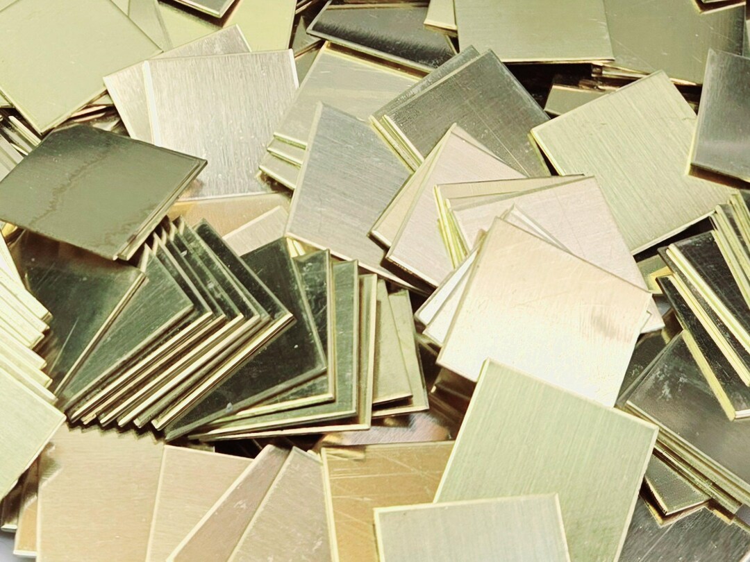 Brass Square Stamping Blanks - 18 Gauge - Multiple Sizes Available ...
