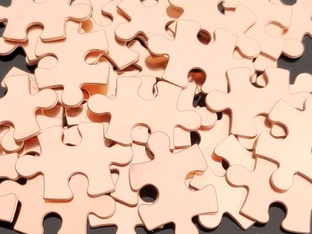 Copper Puzzle Stamping Blanks (4-sided) - 1" X 1 1/2" X 18 Ga - Qty 15 ...