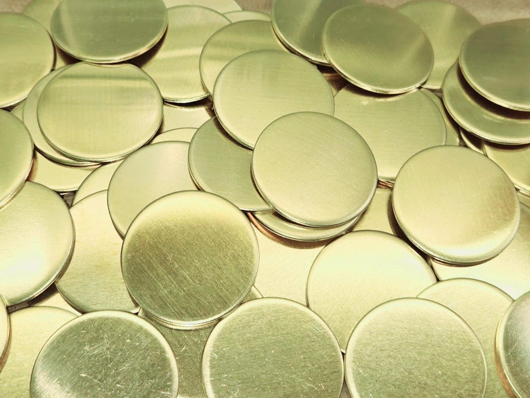 Brass Disc Stamping Blanks - 22 Gauge - Various Sizes: 3" - 3/8" - Use ...