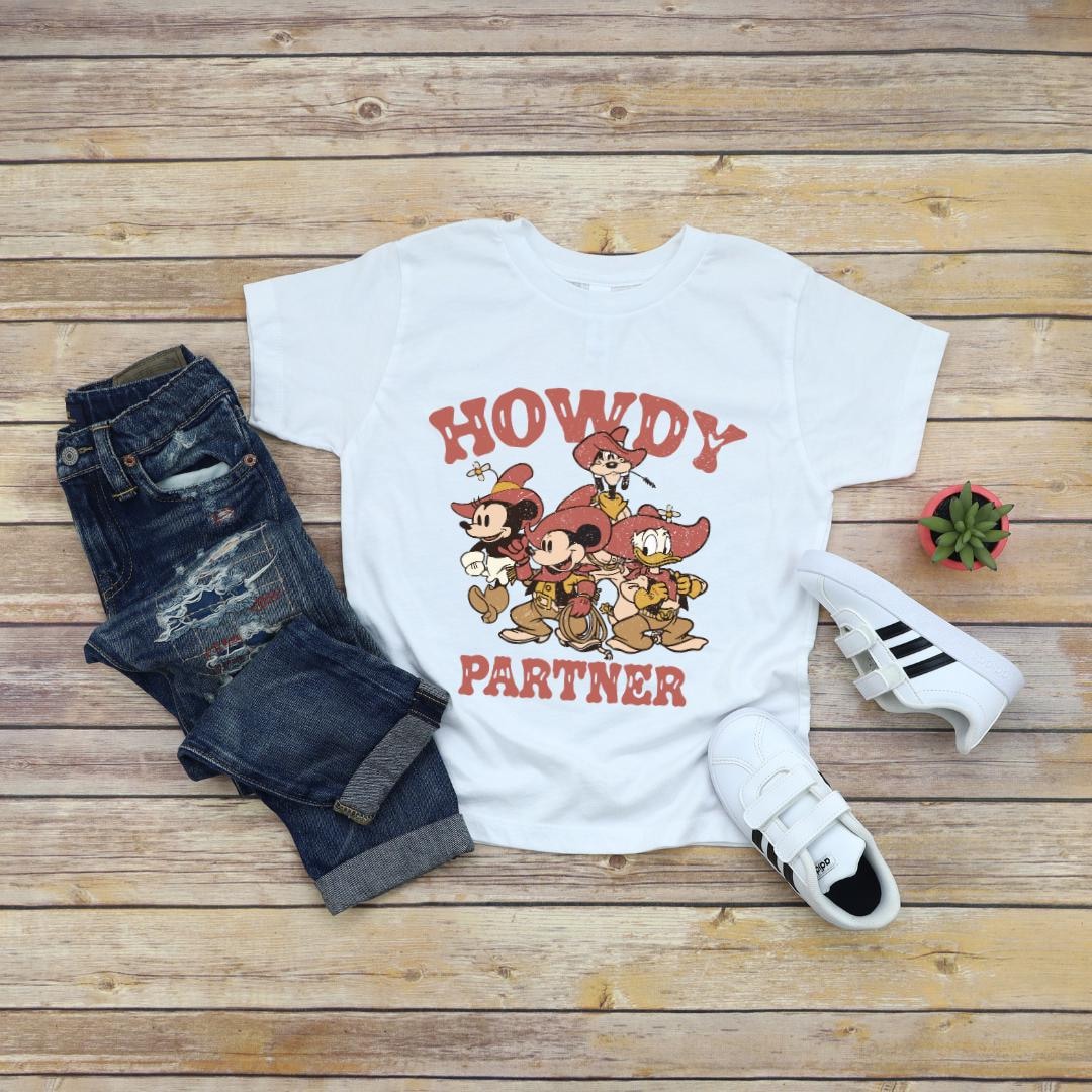 Retro Disney Cowboy Howdy Partner Shirt Mickey and Friends T-shirt ...