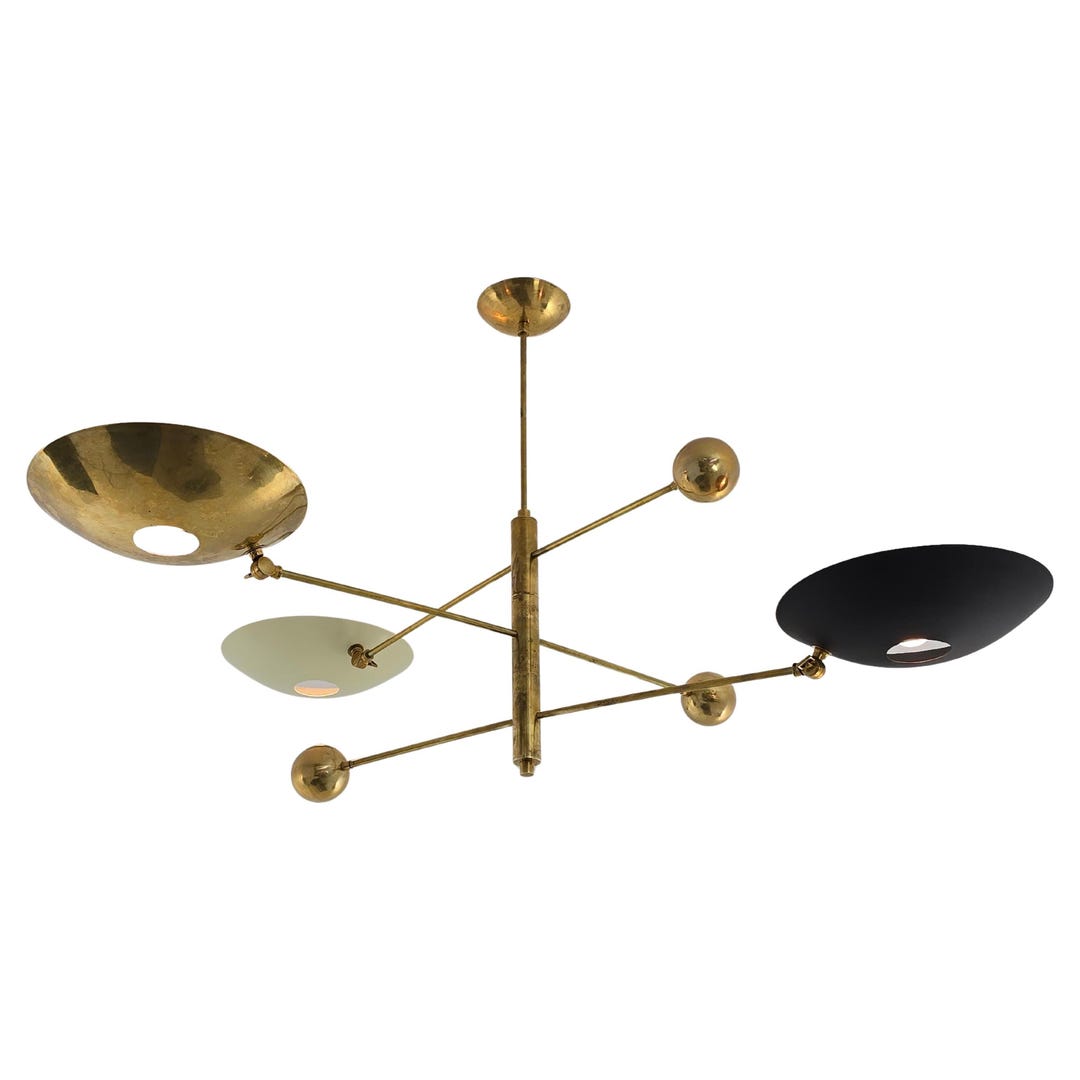 Modern Industrial 3-arm Counterbalance Chandelier– Adjustable Handmade ...