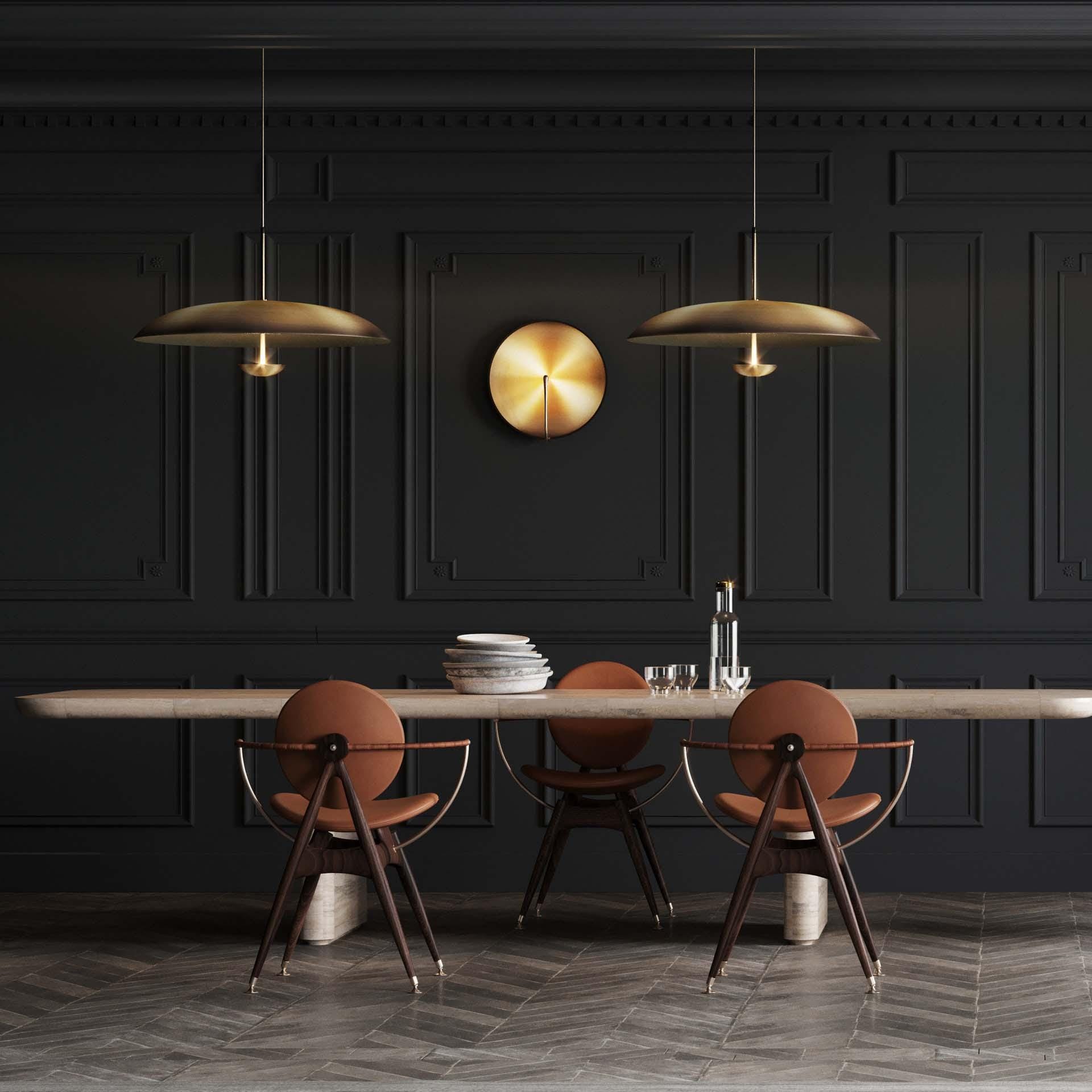 Mid Century Modern Brass Chandelier Light Vintage Pendant Lighting ...
