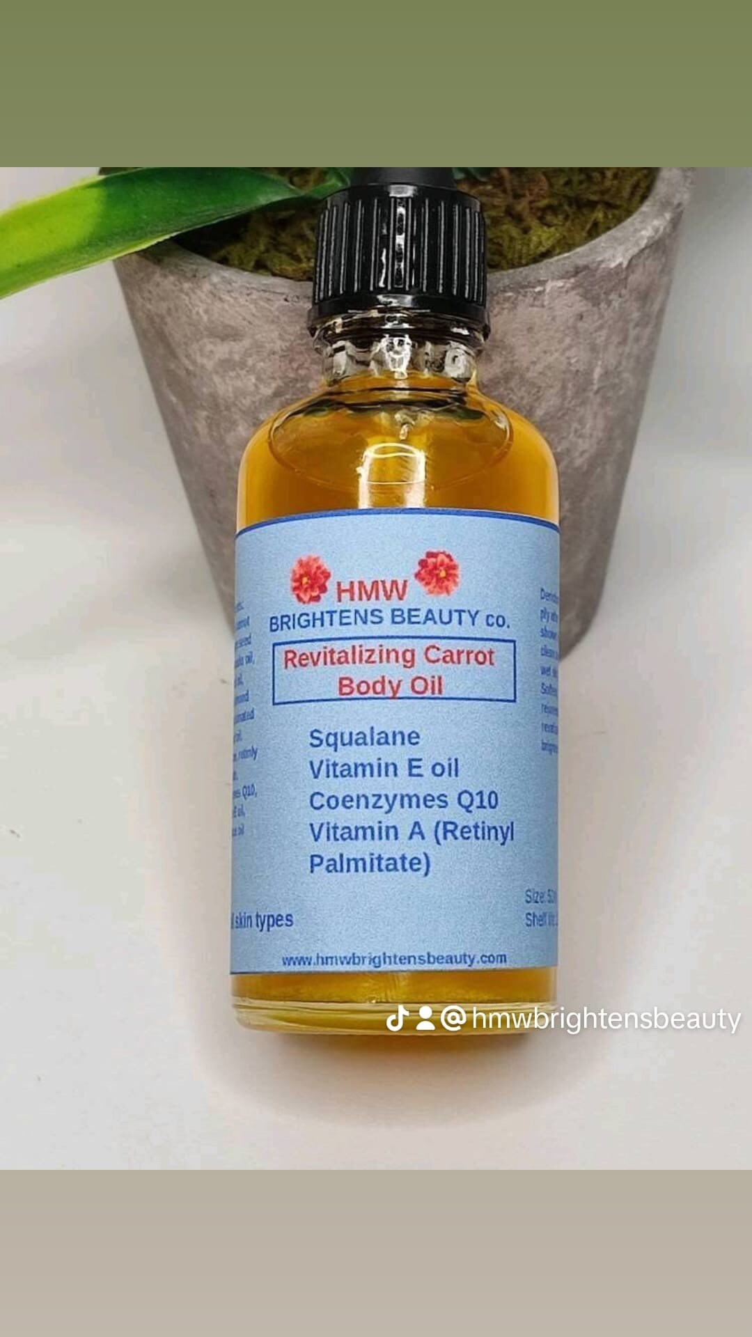 Organic Body Oil, Carrot Brightening Body Oil, Face and Body Oil ...