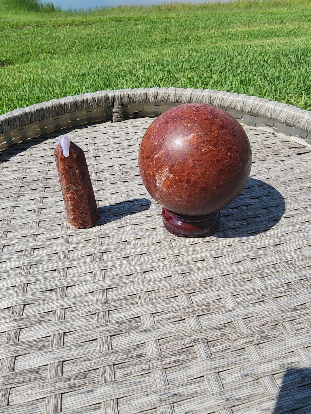 Strawberry Quartz Sphere and Tower Set – Healing Crystals, Divination ...