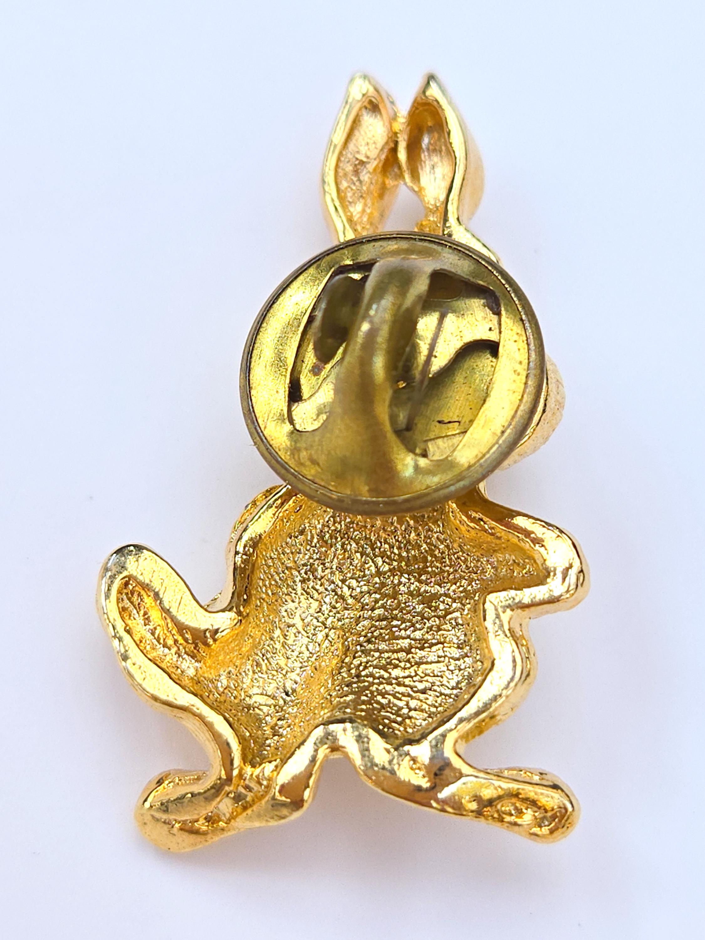 Vintage Gold Marked Bunny Rabbit Pin Marked Ballou Reg'd - Blue Crystal ...