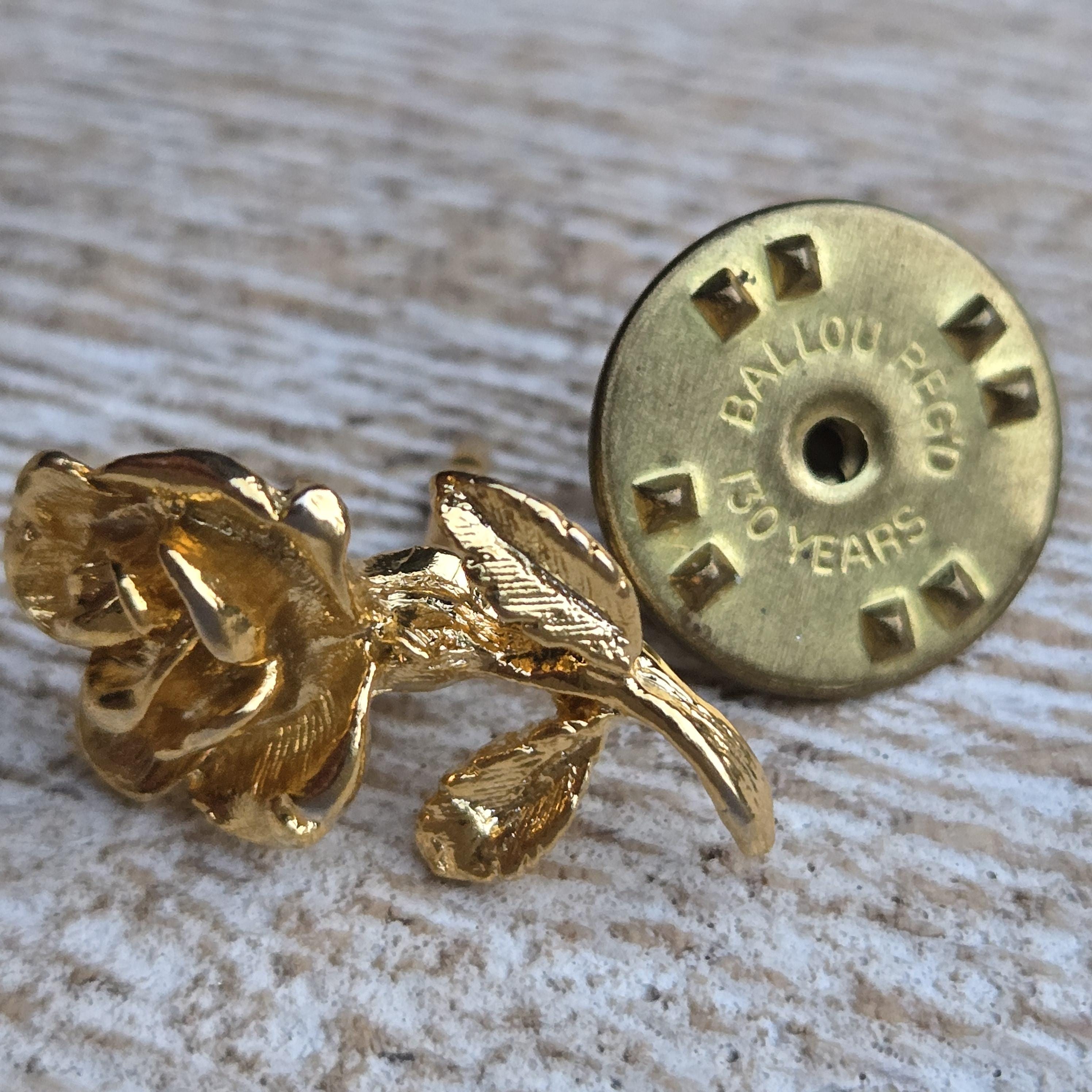 Ballou Reg'd 130 Years Vintage Goldtone Rose Lapel Hat Purse Pin - Etsy
