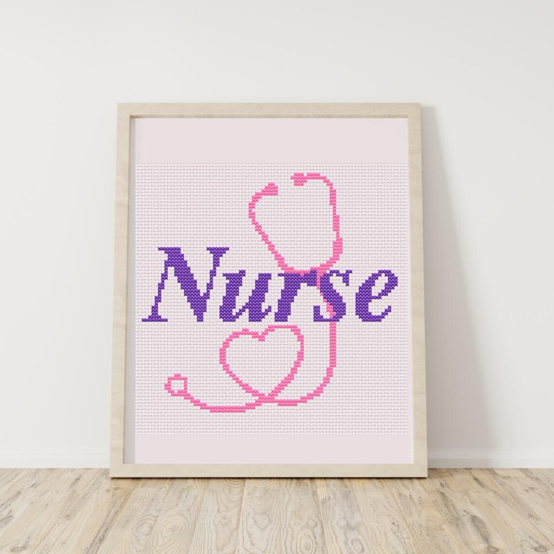 Nurse and Stethoscope Counted Cross Stitch, Instant Pattern Download ...