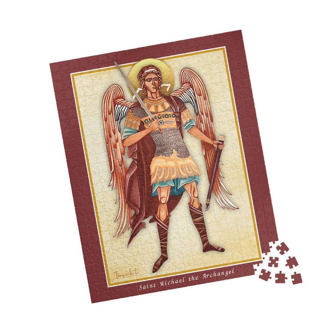 St. Michael the Archangel Jigsaw Puzzle, Catholic Icon Gift - Etsy