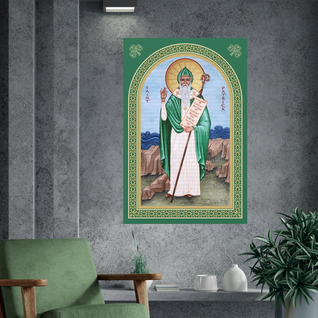 St Patrick Religious Icon Poster Print, Christian Poster Art, Christian ...