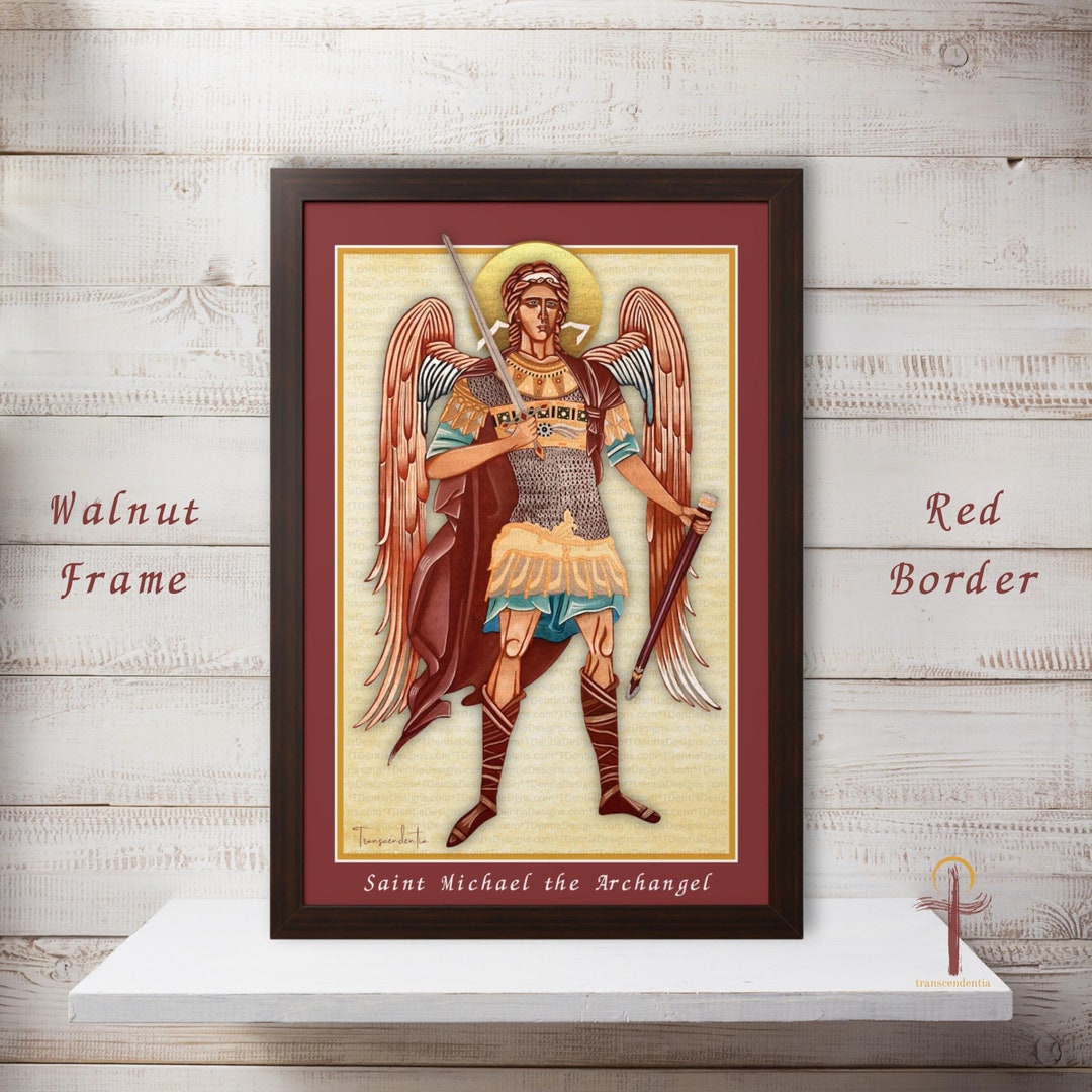 St. Michael the Archangel Framed Poster, Religious Icons, Christian ...