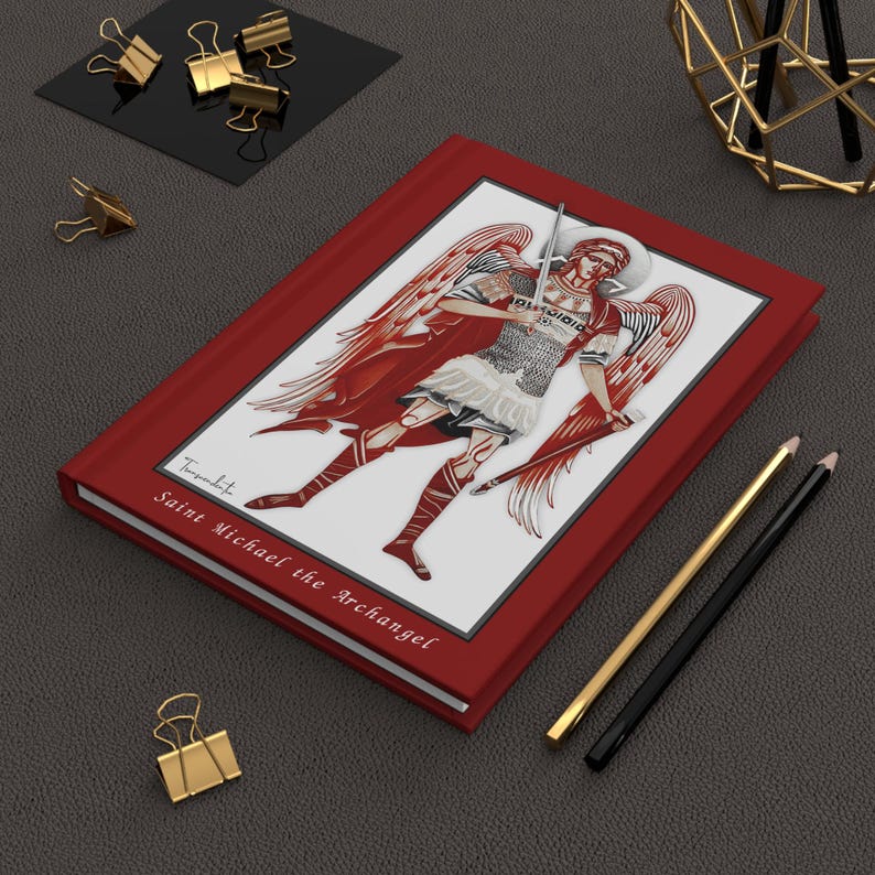 St. Michael the Archangel Red Avant-garde Hardcover Journal, Christian ...