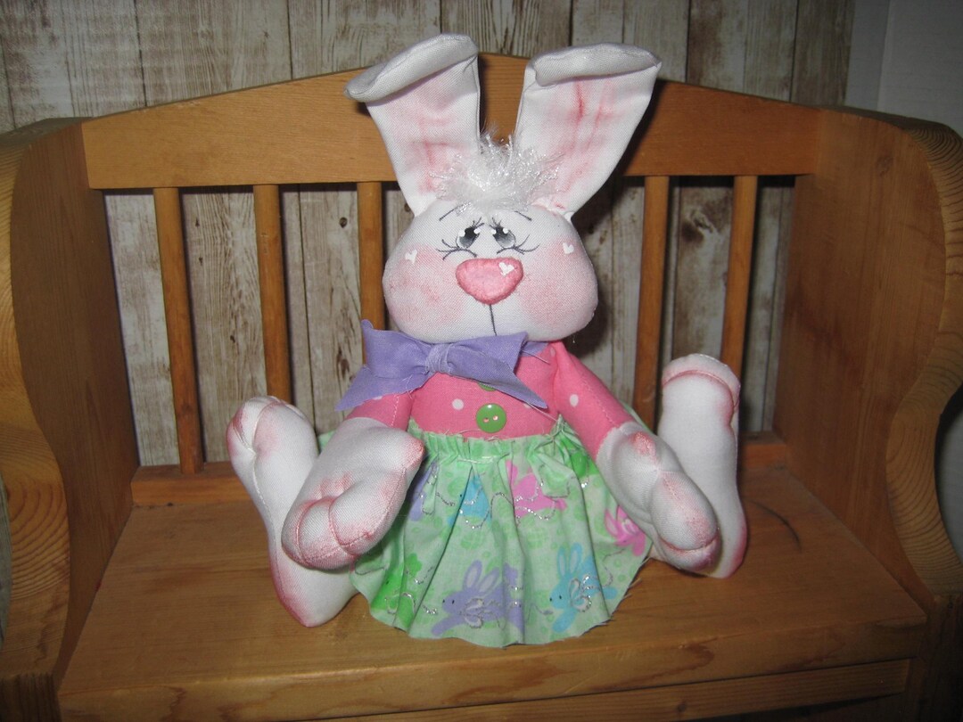 Primitive Handcrafted Bunny Rabbit Doll Shelf Sitter Ornie Ornament ...