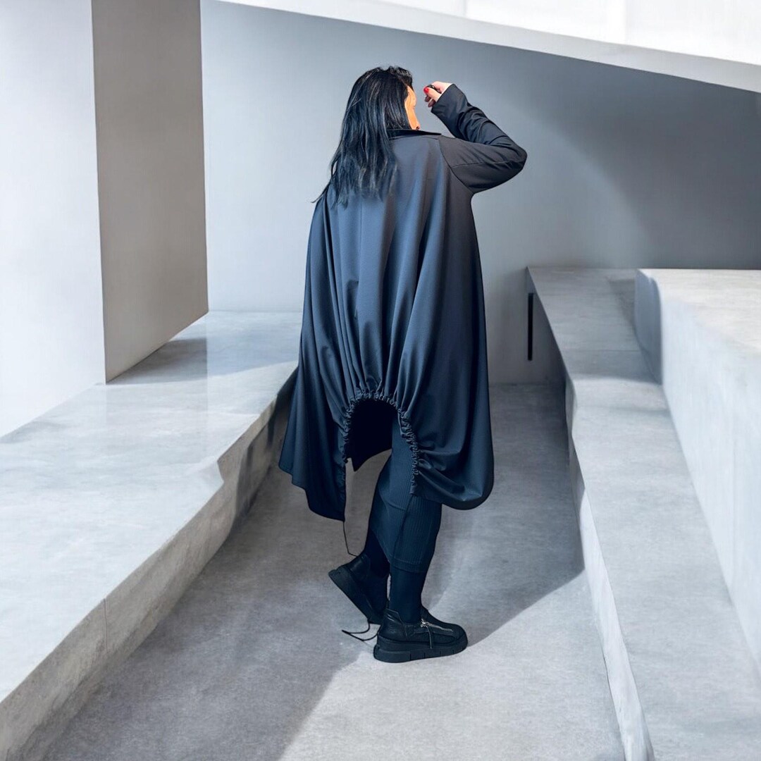 Deconstructed Oversized Black Shirt: Avantgarde Asymmetrical Top - Etsy