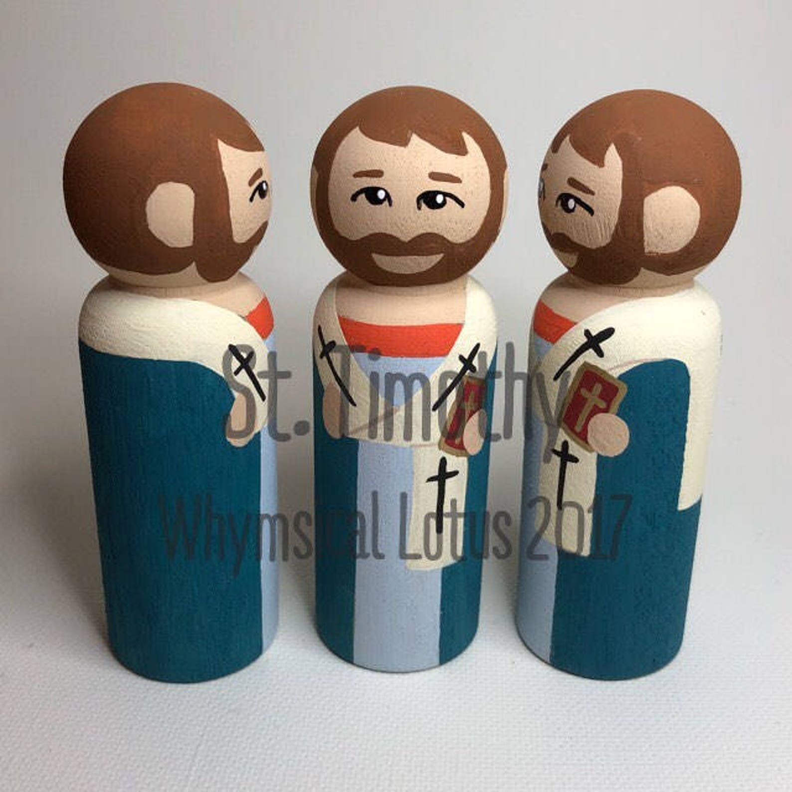 St. Timothy Wooden Peg Doll Wooden Doll Catholic Confirmation - Etsy