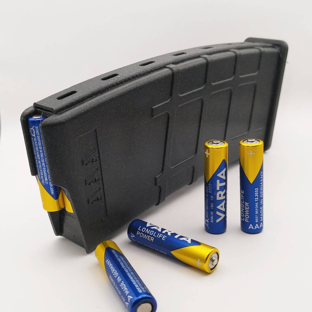 AAA Battery Organizer for 20pcs. in the Shape of a Magazine for an AR ...