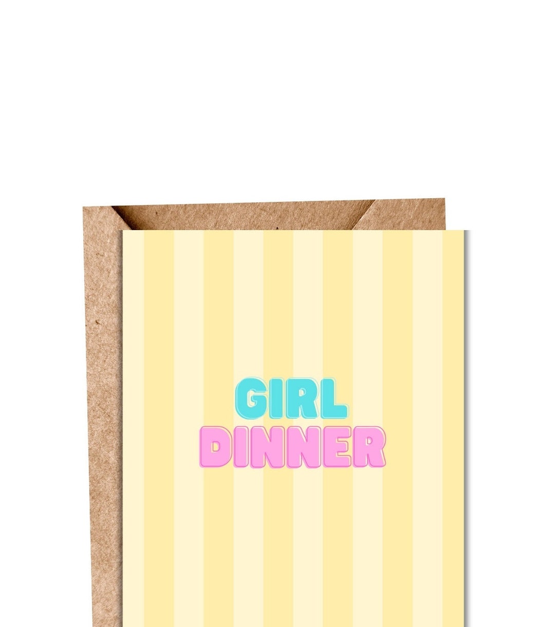 Girl Dinner Greeting Card, Printable, Invitation Card, Cards for ...
