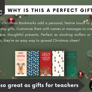Christmas Printable Bookmarks,digital Download JPG Bookmark Sheets ...