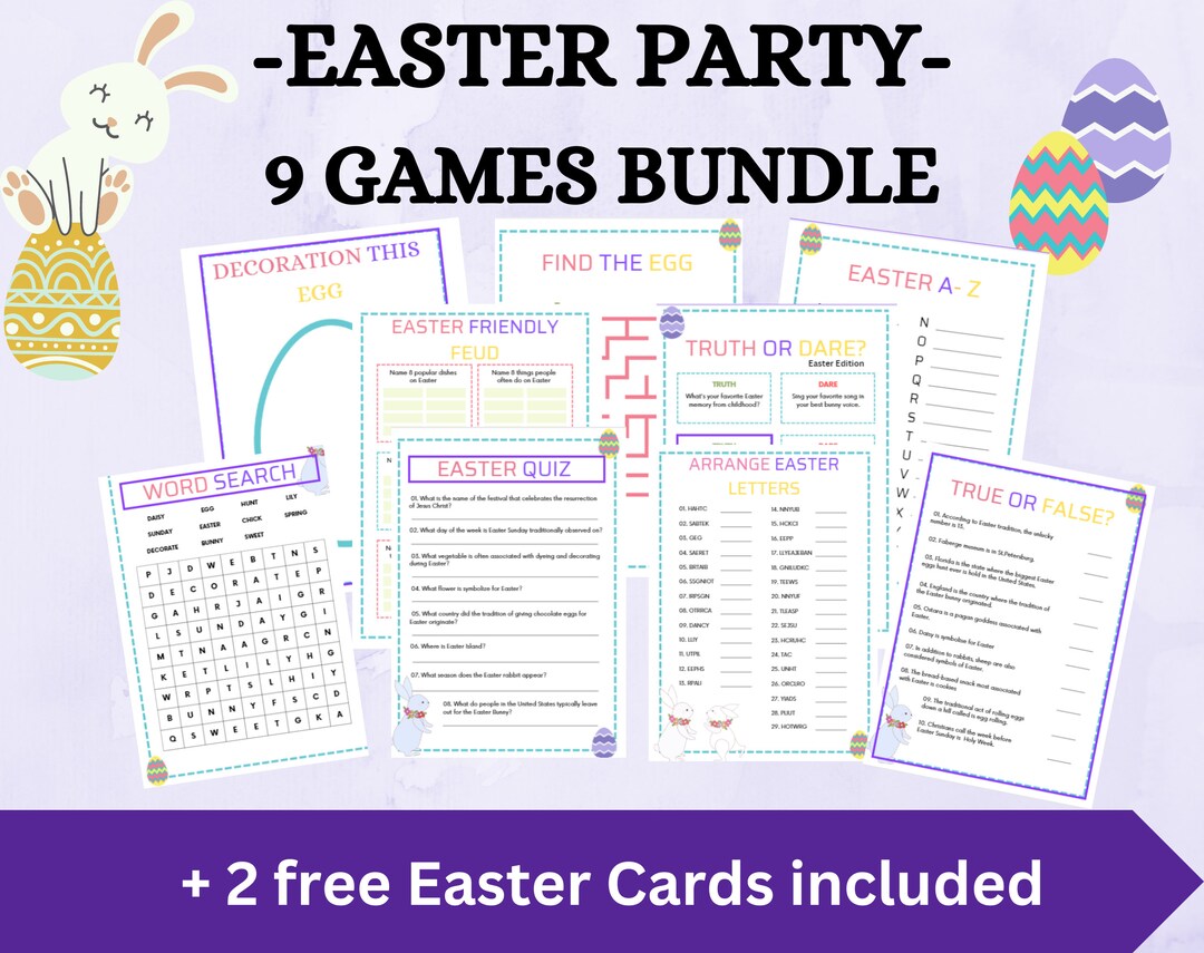 Easter Games Bundle Printable, Easter Activities, Easter Party Games ...