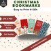 Christmas Printable Bookmarks,digital Download JPG Bookmark Sheets ...