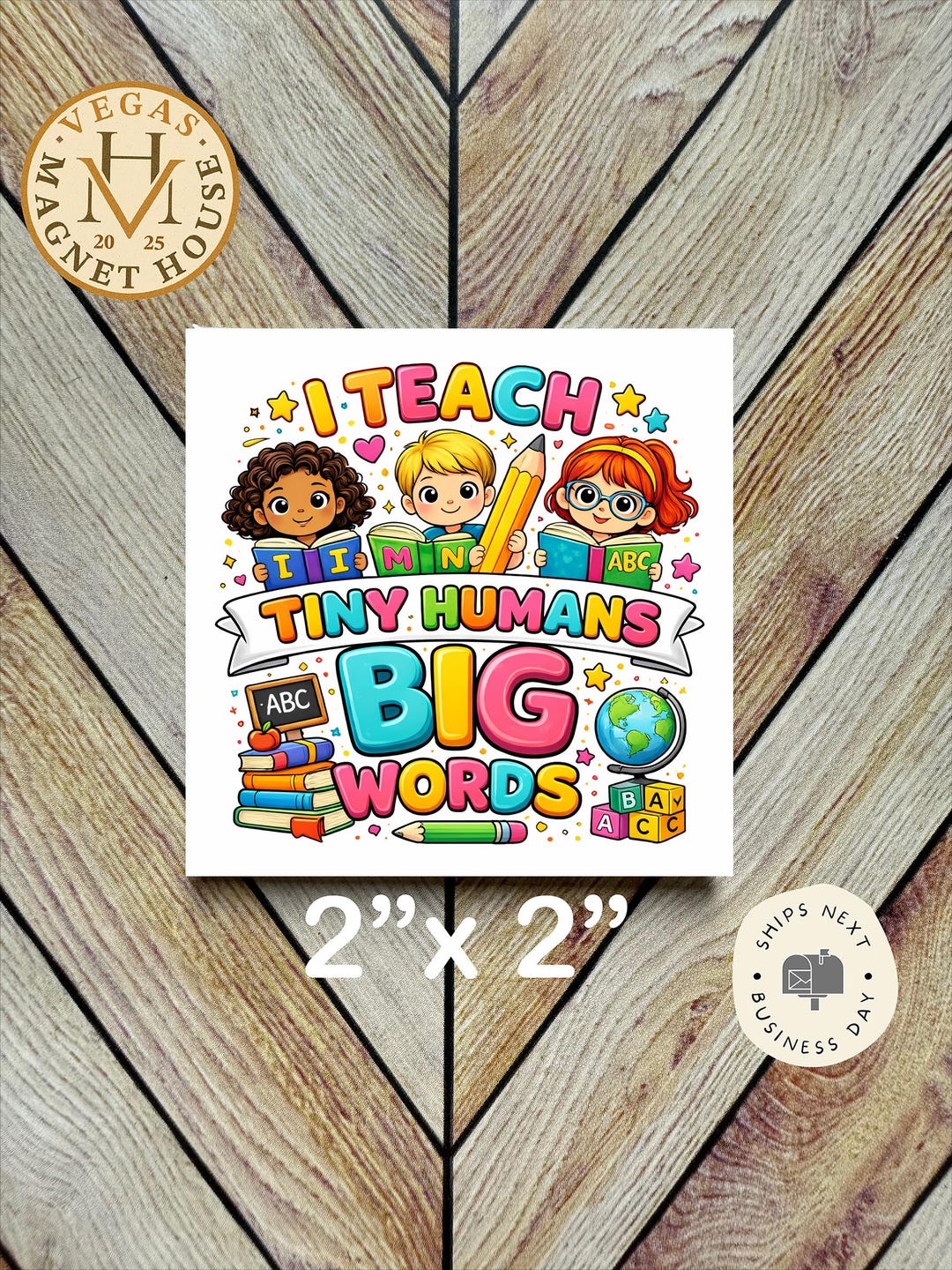 I Teach Tiny Humans Big Words : 2x2 Decorative Magnet - Etsy