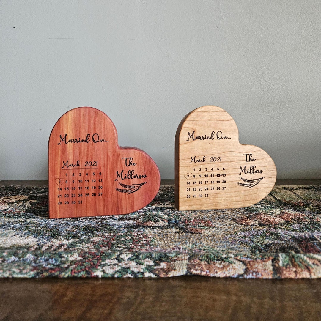 Personalized Romantic Desk Display - Engraved Wedding Gift, Anniversary ...