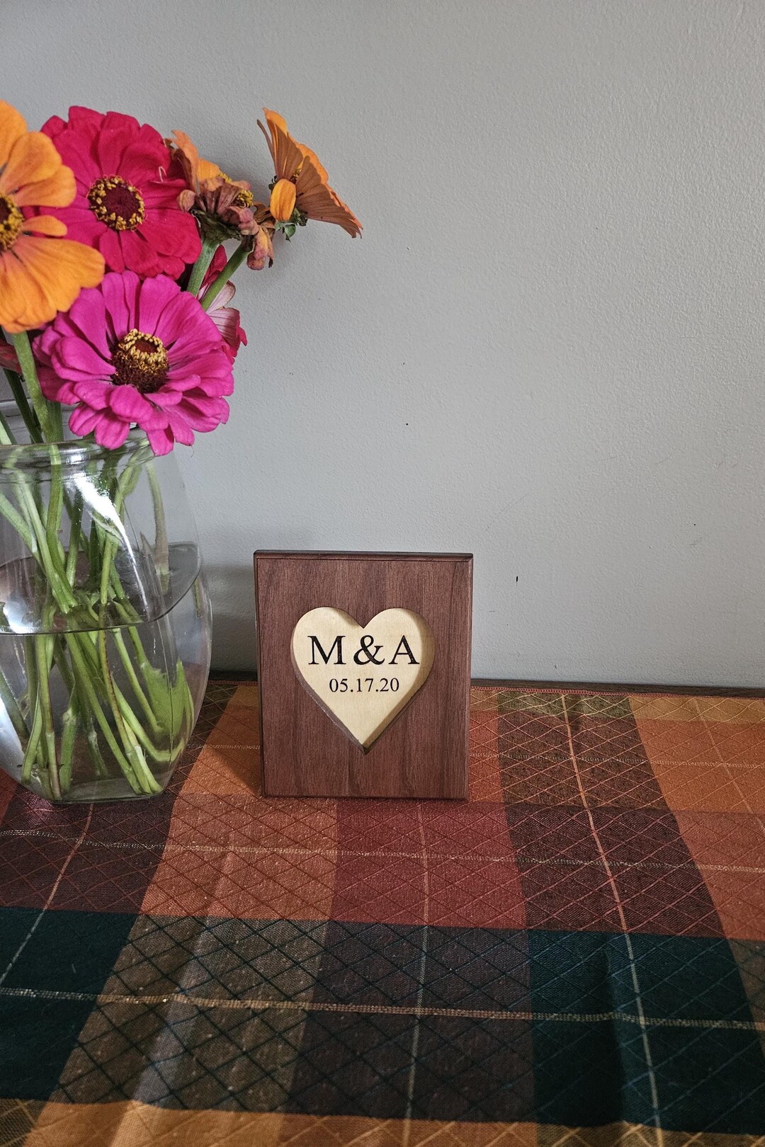 Heart Shaped Custom Engraved Desk Display - Personalized Gift for ...