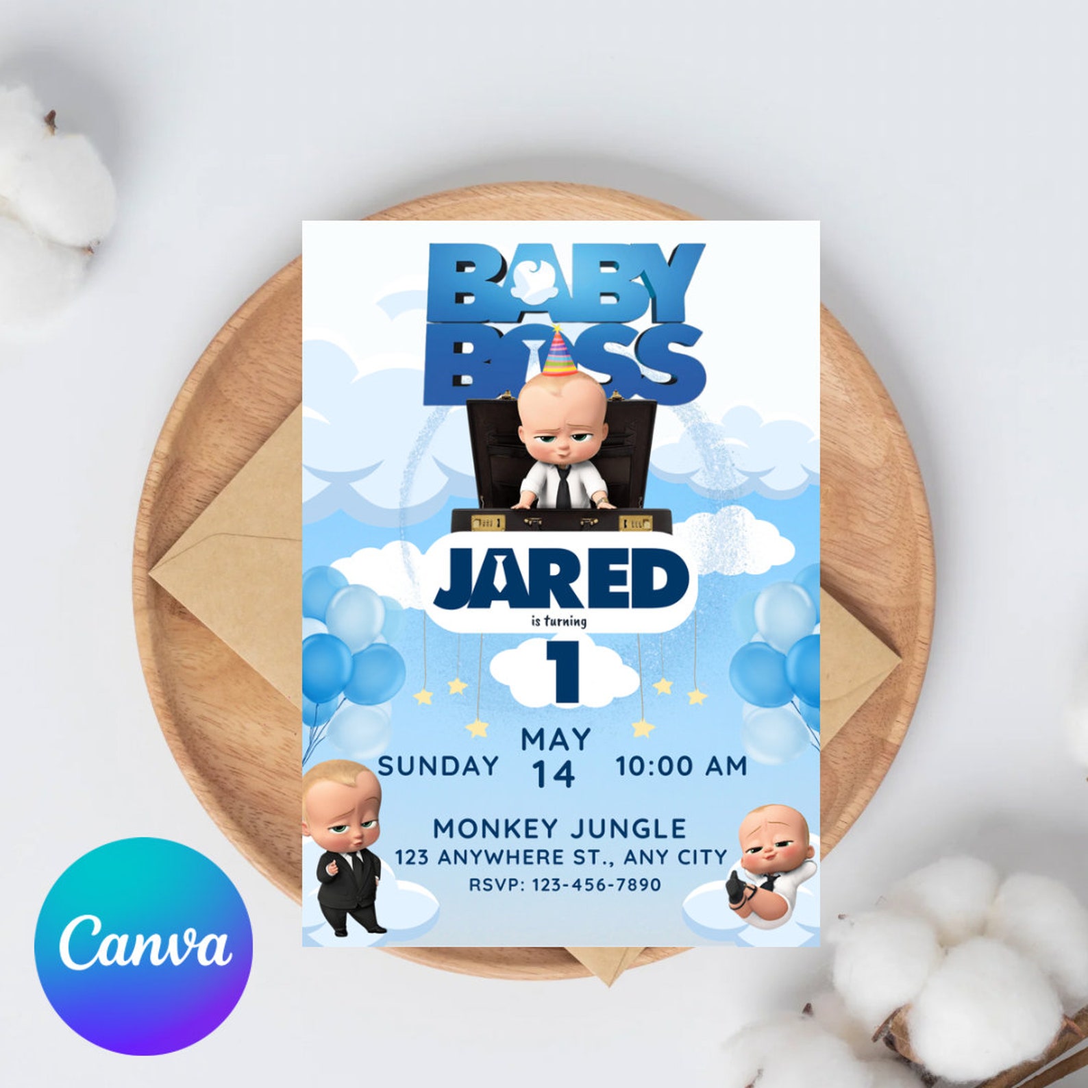 Editable Little Baby Birthday Invitation, Baby Birthday, Editable ...