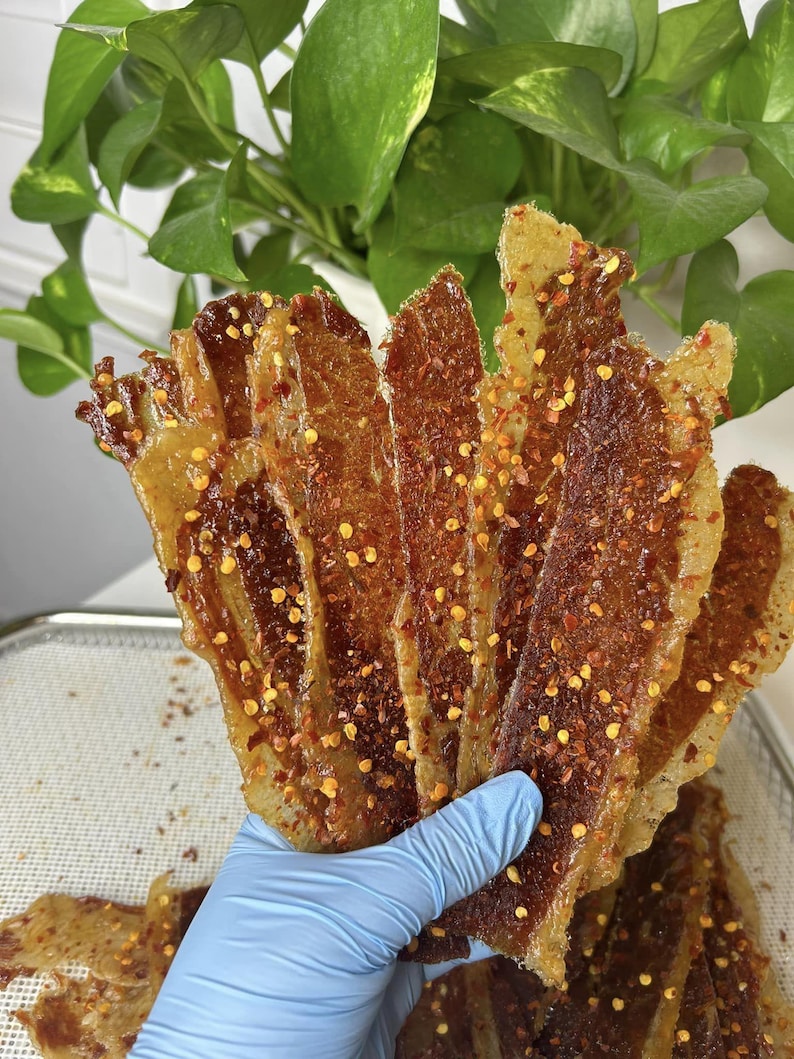 Poppy's Handcrafted Thin, Crispy, Sweet and Spicy Beef Jerky - Etsy