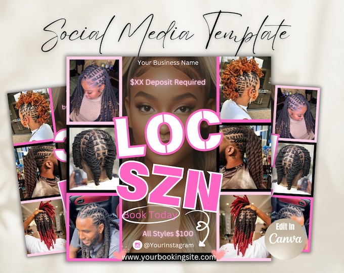 Locs & Styles Flyer ,social Media Dread Locks Flyer ,hair Flyer, Braids ...