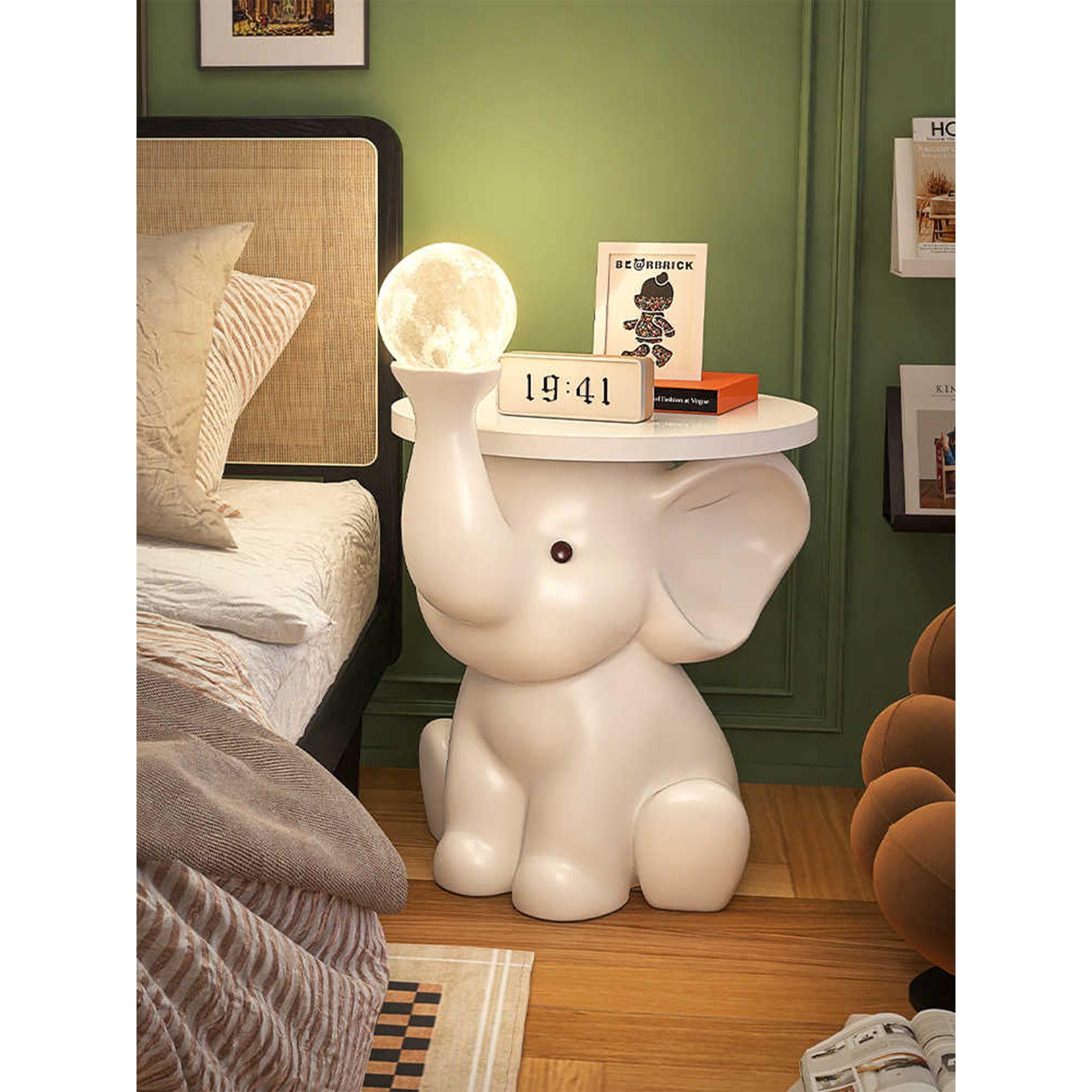 Cute Elephant Bedside Table – Modern Cartoon Nightstand for Kids' Room ...